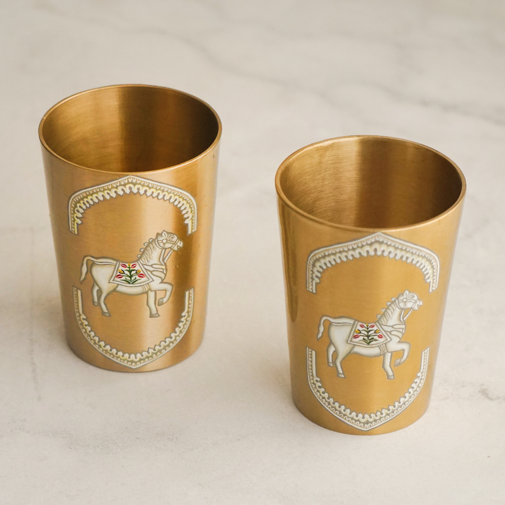 Buy Ashva Kansa Glass Set Online