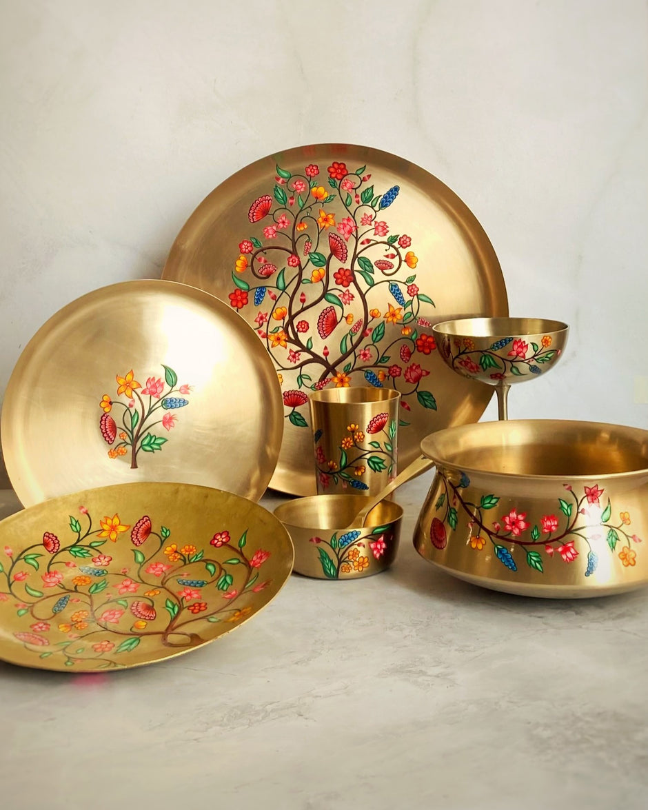 Buy Luxury Kansa Dinner Set Online - Indian Heirloom Company
