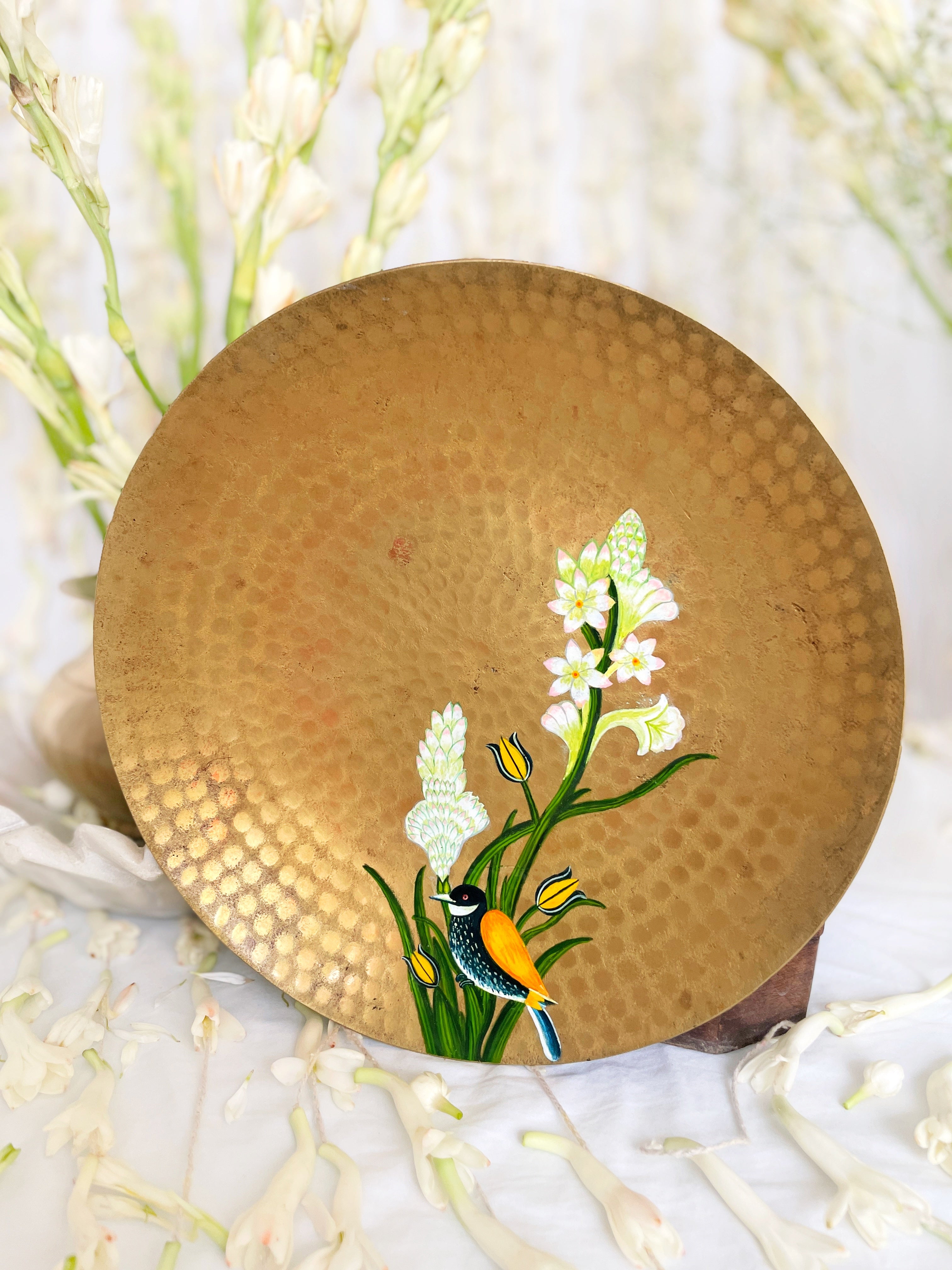 Buy Rajnigandha Brass Platter Online - Indian Heirloom Company