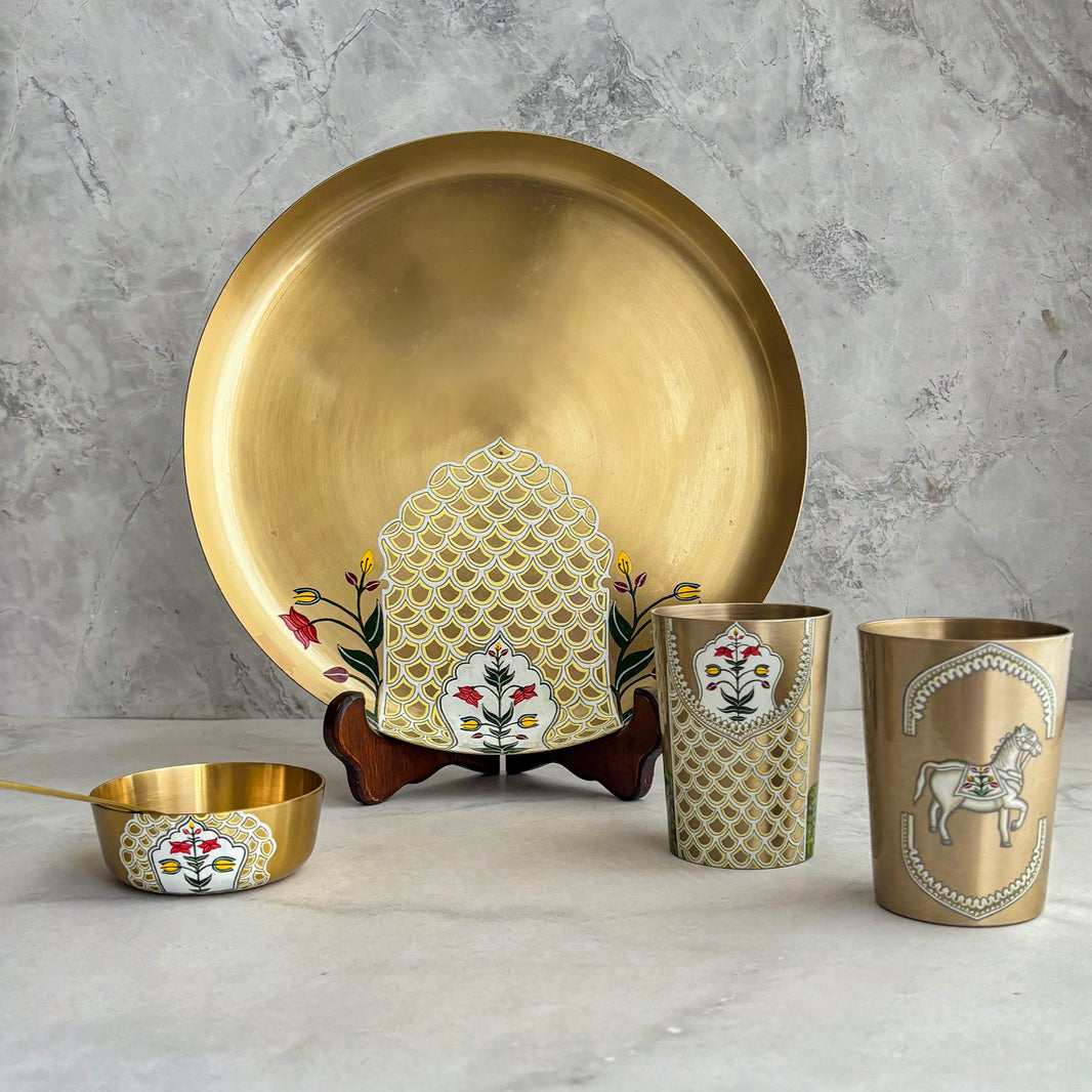 Buy Luxury Kansa Dinner Set Online - Indian Heirloom Company