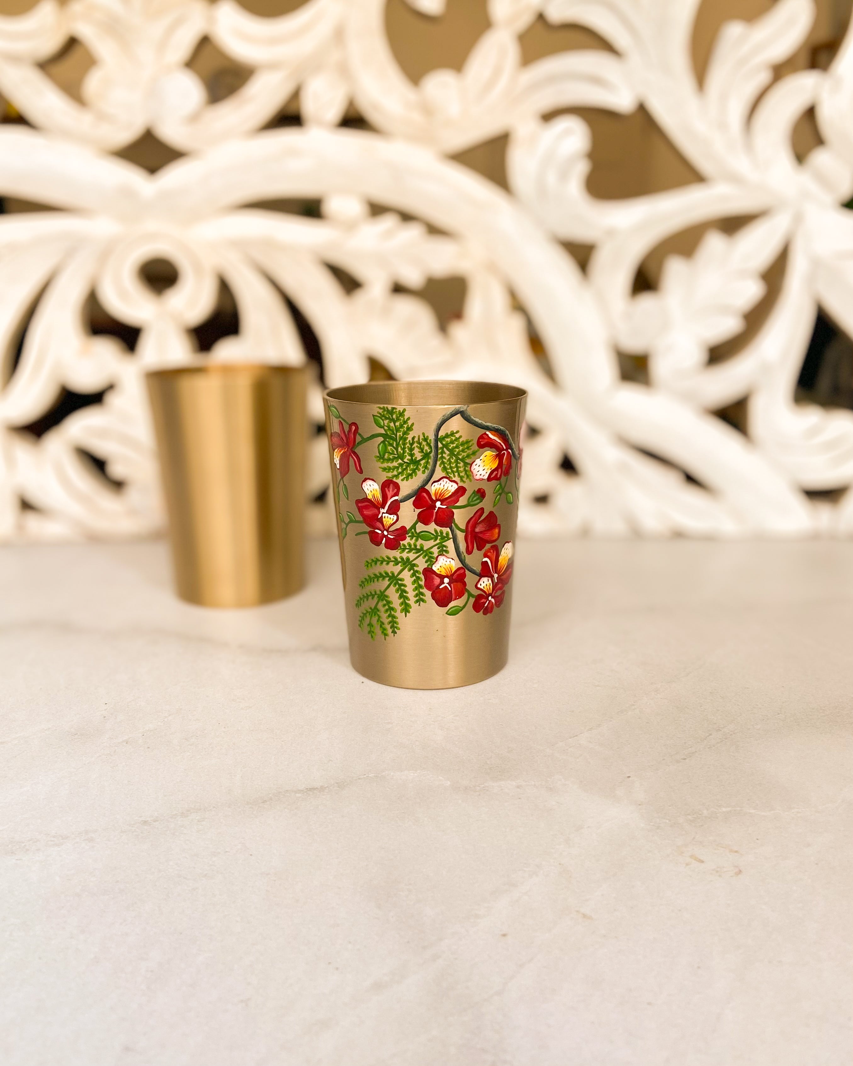 Buy Tree Kansa Glass (Set of 2) Online - Indian Heirloom Company